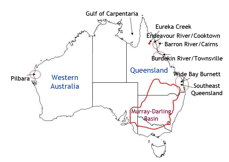 Mozambique tilapia (Oreochromis mossambicus) distribution in Australia ...
